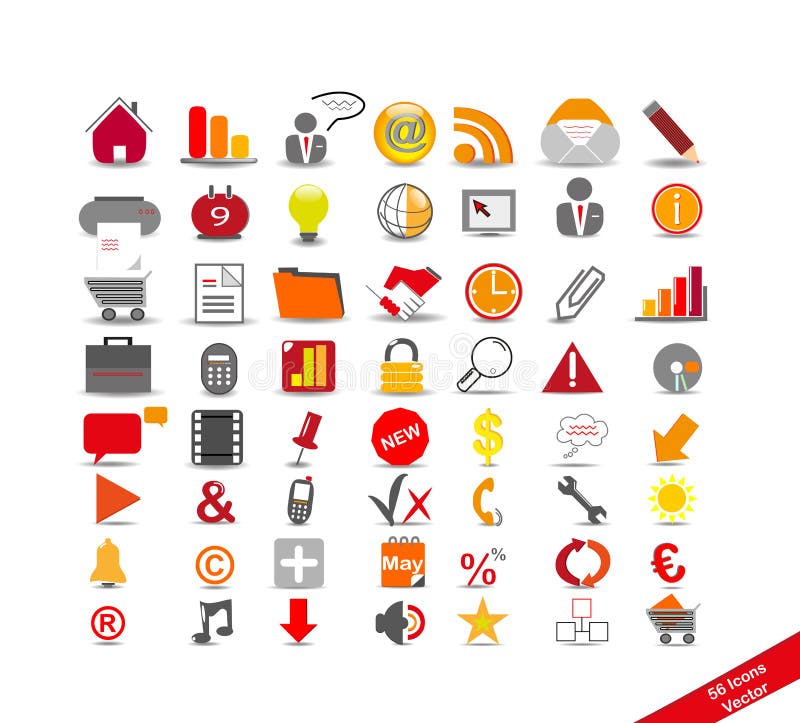 New Web and Mutimedia Icons Stock Vector - Illustration of glossy, chat ...