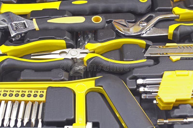 New Set of Wrenches and Bits in Tool Box Stock Photo - Image of ...