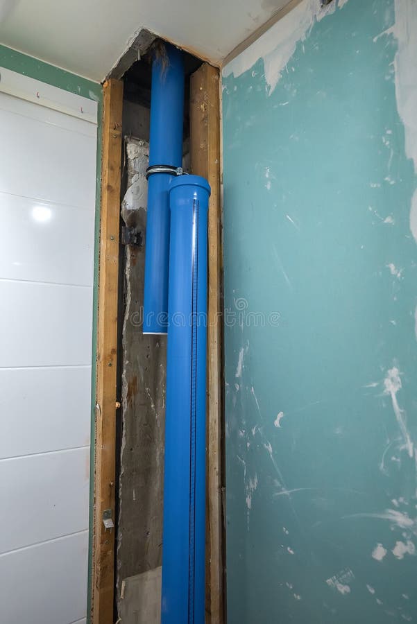 A New Sewer Stack Pipe Installed Stock Photo - Image of drain, urban ...