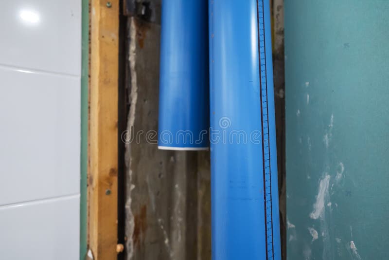 A New Sewer Stack Pipe Installed Stock Image - Image of pipe, clean ...