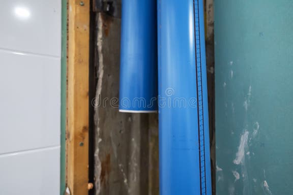 A New Sewer Stack Pipe Installed Stock Image - Image of pipe, clean ...