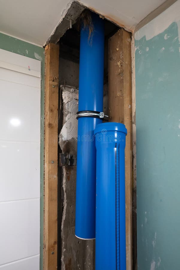 A New Sewer Stack Pipe Installed Stock Photo - Image of water, repair ...