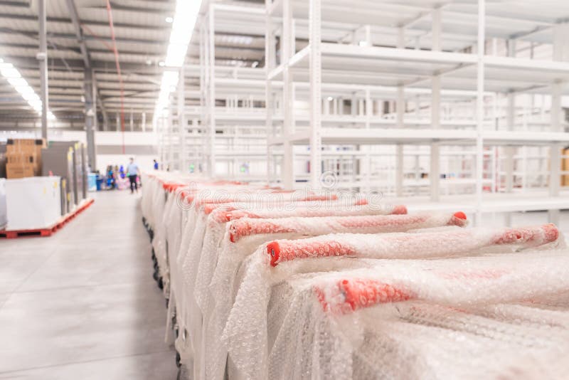 New Shopping Carts in a Super Store Stock Image - Image of hypermarket ...