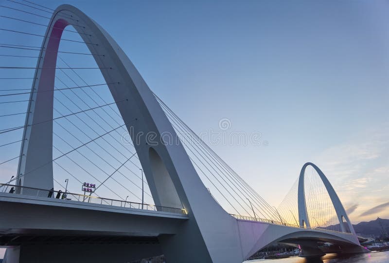 New Shougang Bridge Sunset, Beijing Stock Image - Image of sunset ...