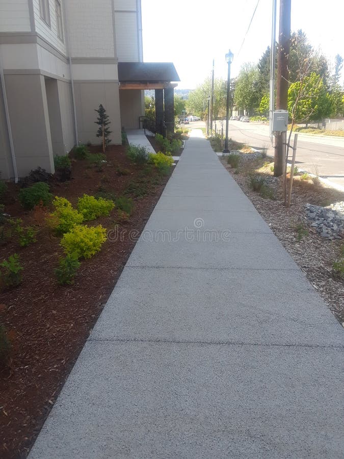 A New Sidewalk for the New Building Stock Photo - Image of sidewalk ...
