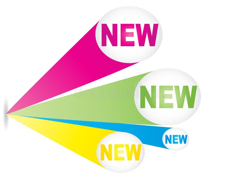 New sign on colorful tubes stock vector. Illustration of shopping ...