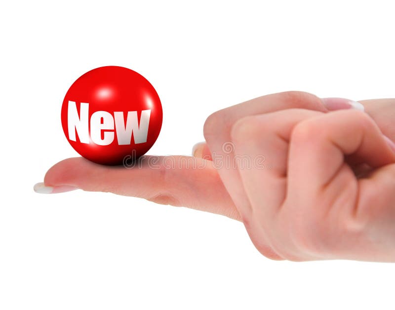 New sign on finger stock photo. Image of concept, ball - 6766280