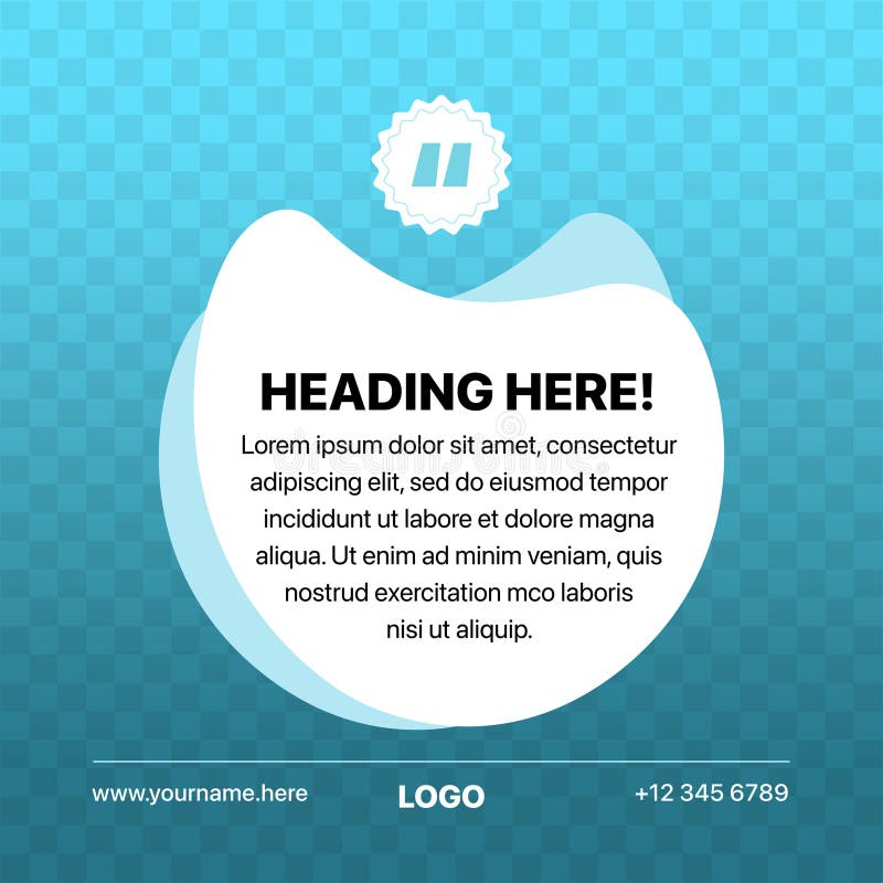 Simple and Modern Style Quote Card - Circular Shape Testimonial Design ...