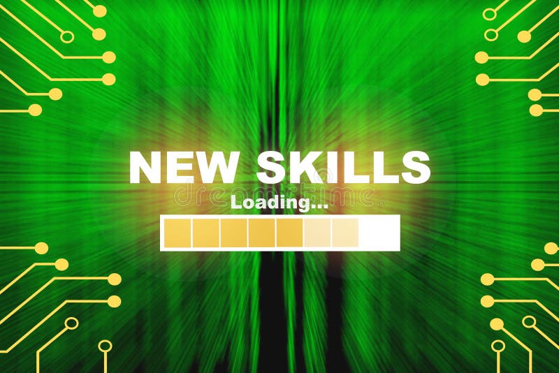 New Skills Loading on Computer Laptop on White Background Stock Photo ...