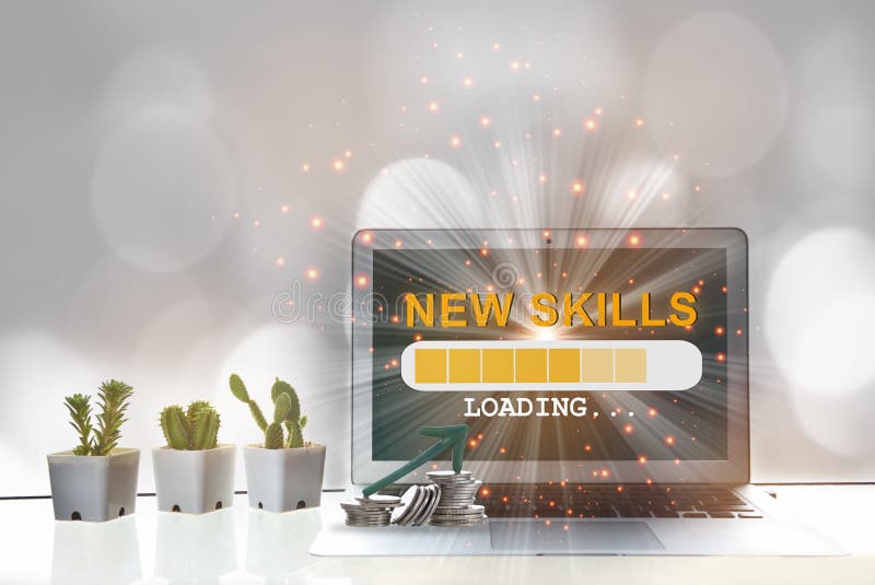 New Skills Loading on Smartphone on Abstract Background Stock Image ...