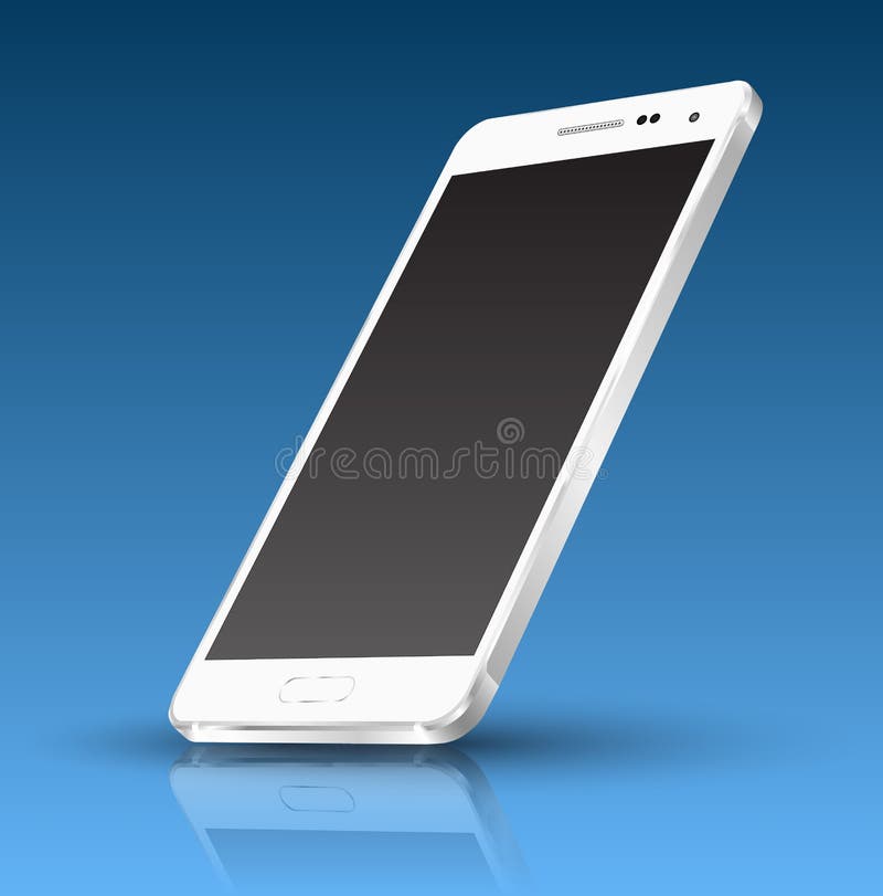 New Smartphone Perspective Realistic Mockup. Stock Illustration ...