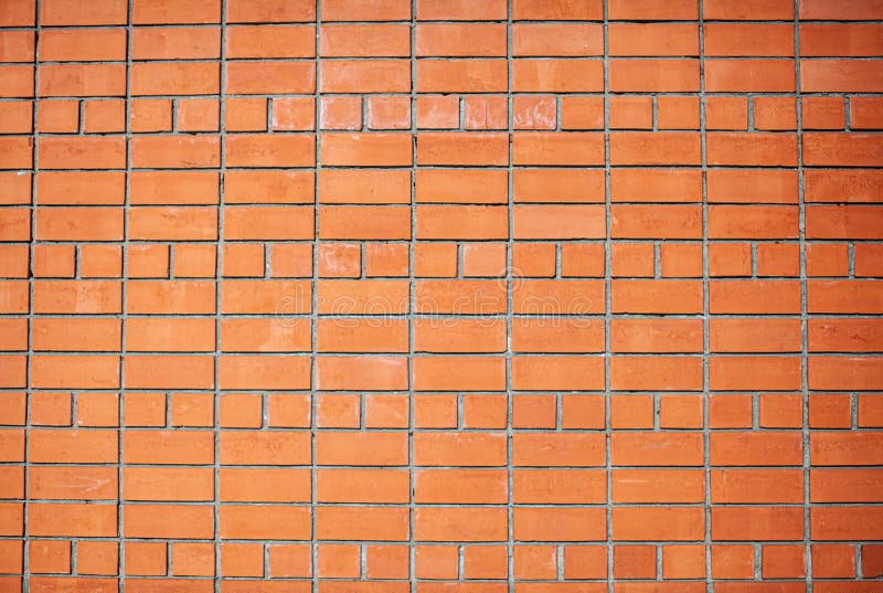 A New, Smooth Red Brick Wall. the Bricks are Laid in Rows Stock Image ...