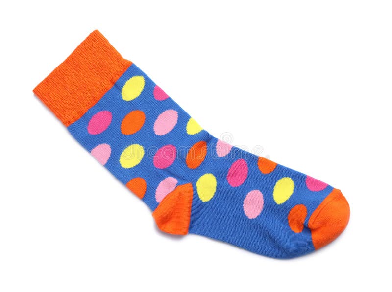 New Sock with Pattern Isolated on White, Top View Stock Image - Image ...