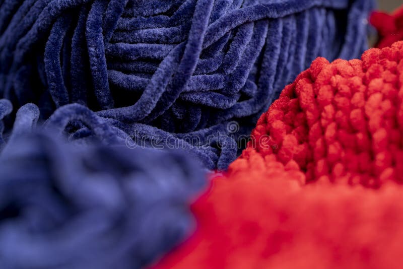 New Soft Blue Threads with Traces of Other Threads in Close-up Stock ...