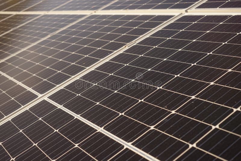 New Solar Panels, Side View Close Up Stock Photo - Image of modern ...