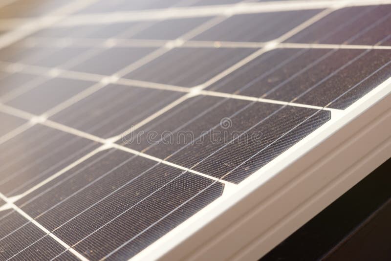 New Solar Panels, Side View Close-up Stock Photo - Image of closeup ...
