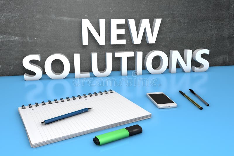 Solutions Text - 3d Business Man Stock Illustration - Illustration of ...