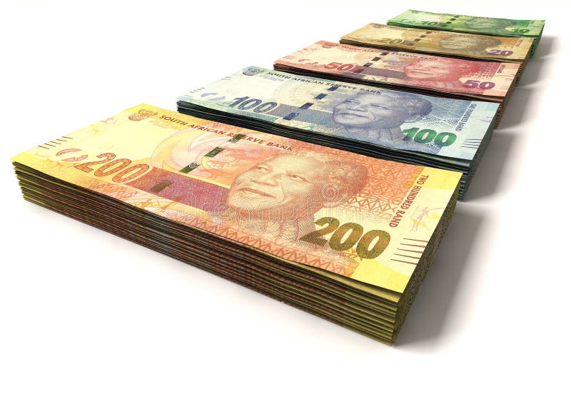 New South African Rand Notes Editorial Stock Photo - Image of four ...