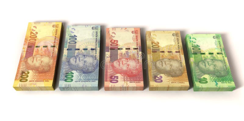 New South African Rand Notes Editorial Stock Photo - Image of four ...
