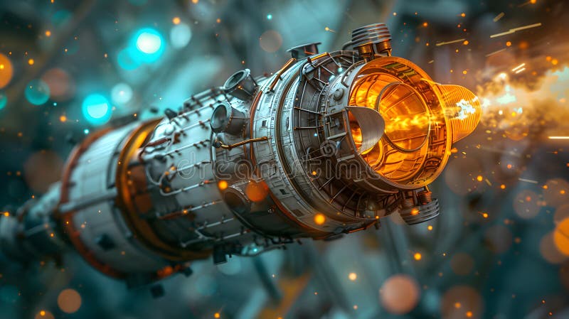 New Spacecraft is Flying on a Space Mission Stock Image - Image of ...