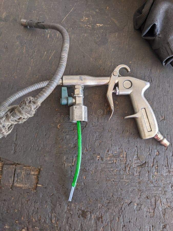 New spray gun stock image. Image of green, number, metal - 228658149