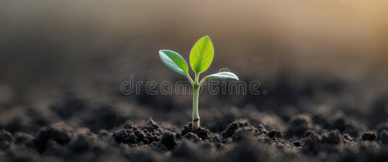 New Sprout Growing in Soil Symbolizing Hope and Fresh Start. Stock ...