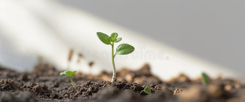 New Sprout Growing in Soil Symbolizing Hope and Fresh Start. Stock ...