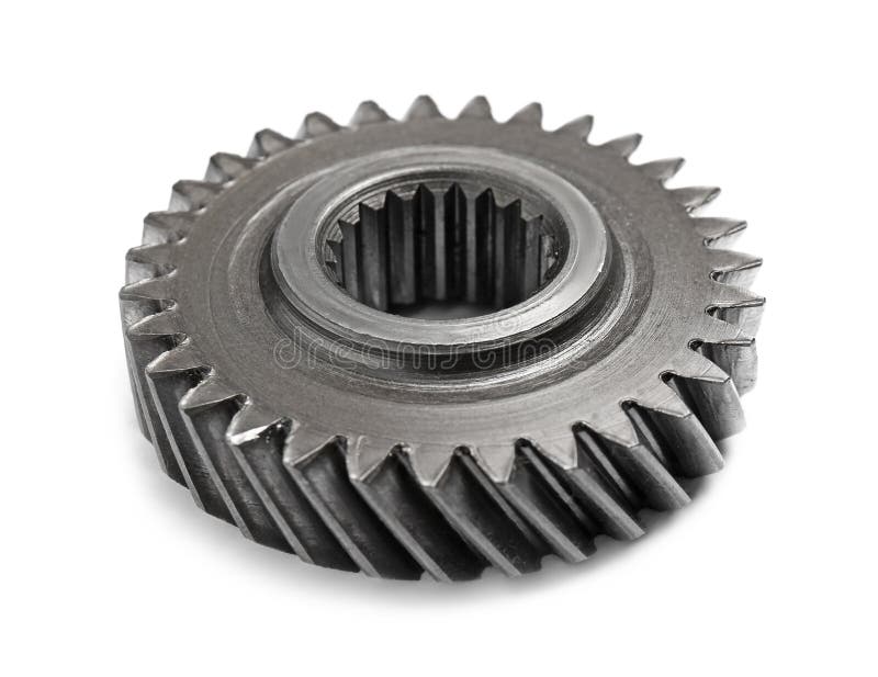 New Stainless Steel Gear on White Background Stock Image - Image of ...