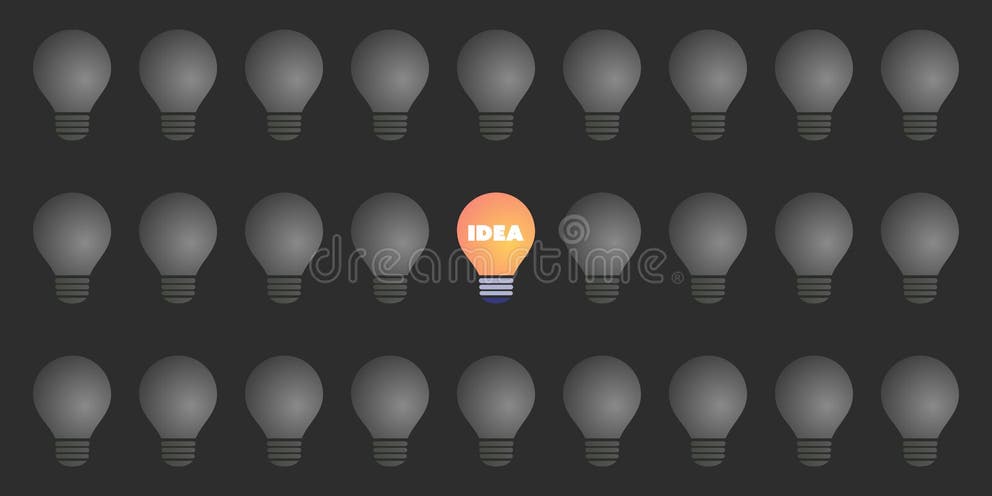 New Standout Idea - Dark Light Bulbs Pattern Concept Design - Rows of ...