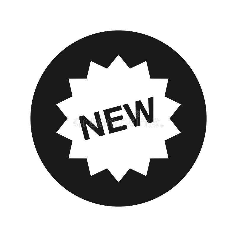 New Star Badge Icon Flat Black Round Button Vector Illustration Stock ...