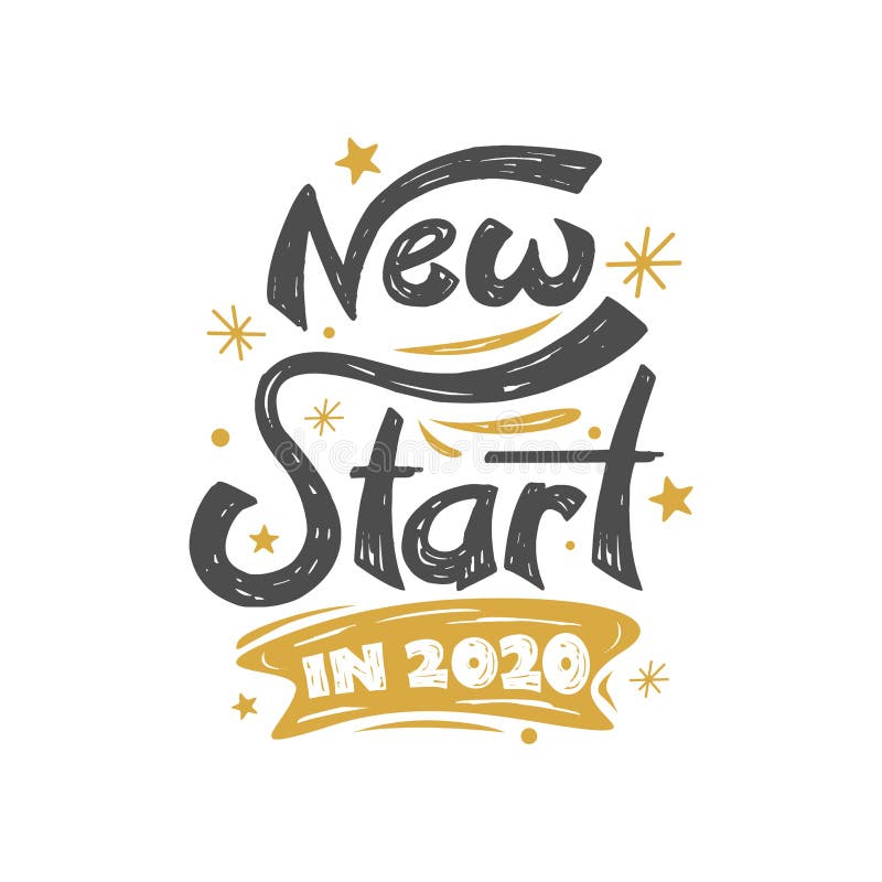 New Start Vintage Vector Design Stock Vector - Illustration of holiday ...