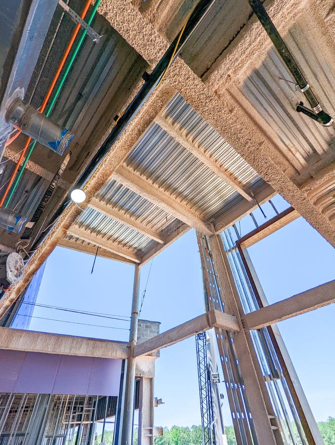 New Steel Frame Construction Project Unfinished Stock Photo - Image of ...