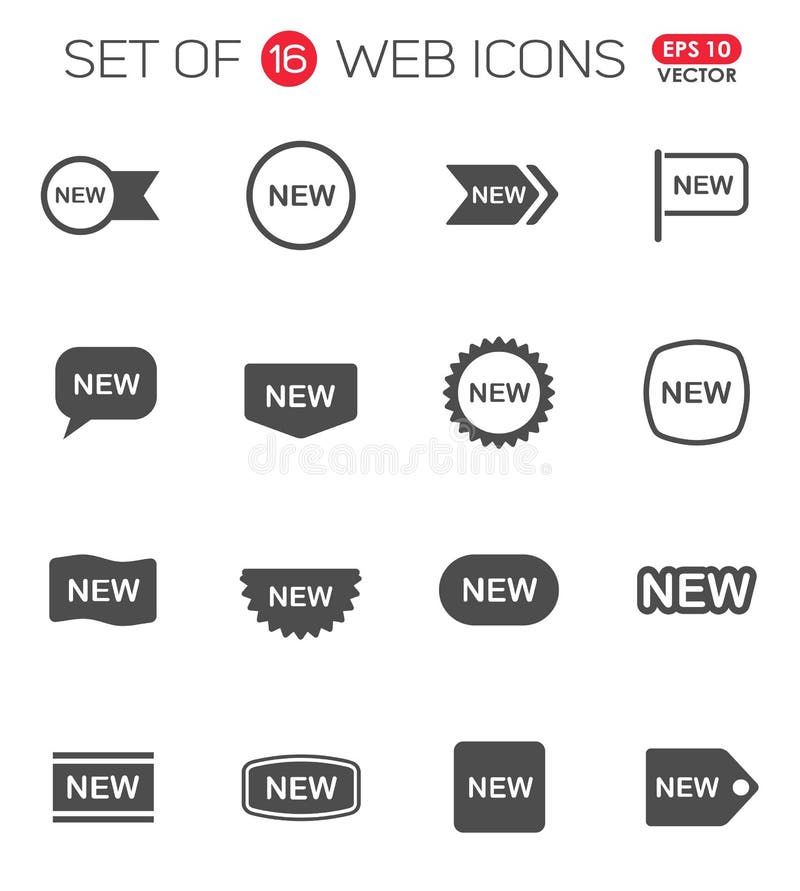 New sticker icon set stock vector. Illustration of shape - 220759660