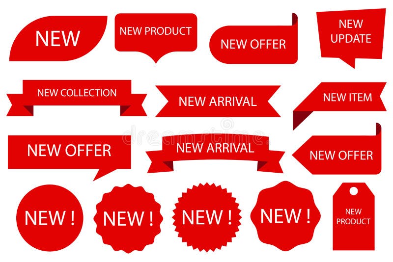 Set of of New Labels, Stickers. Shopping Stickers and Badges for ...