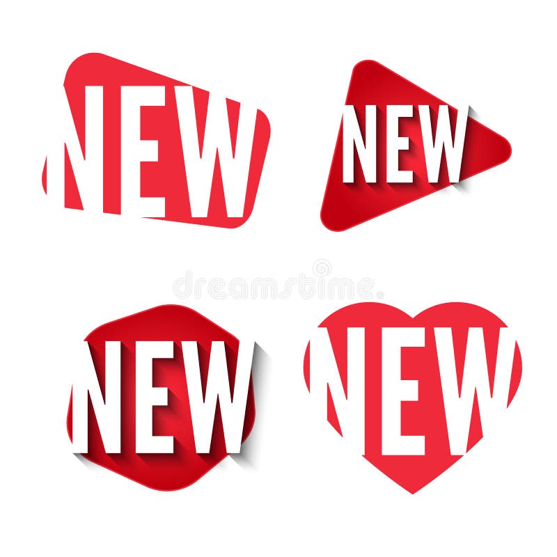 New Stickers Collection. Set of Red Vector Labels Stock Vector ...