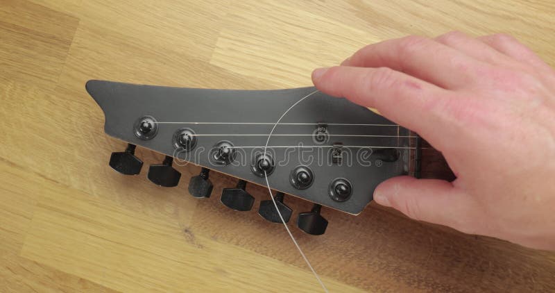New Strings on Electric Guitar Stock Video - Video of instrument ...