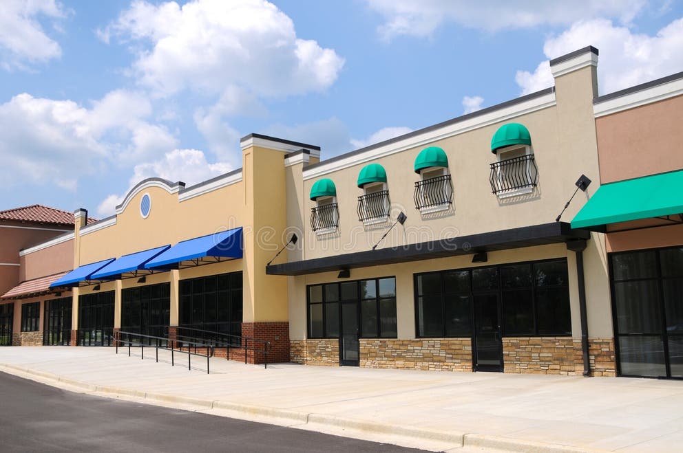 New Strip Mall stock photo. Image of strip, shopping - 10751922