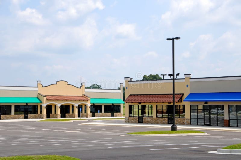 New Strip Mall stock image. Image of property, shopping - 10767671