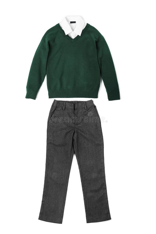 School Uniform for Boy on White Background Stock Photo - Image of ...