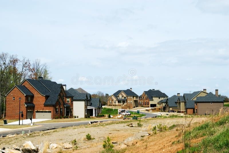 The Neighborhood, Modern Subdivision Homes. Stock Image - Image of ...