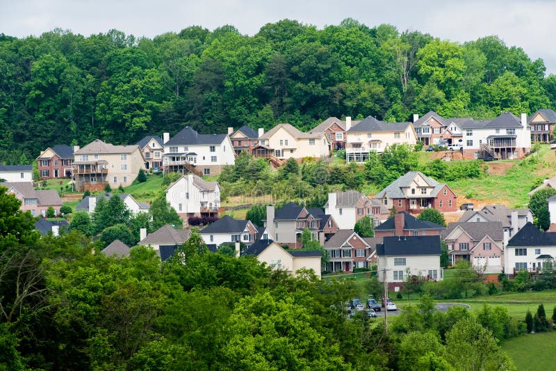 New Subdivision in Wooded Area Stock Photo - Image of tree, ownership ...