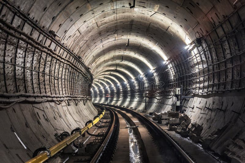 New subway tunnel stock image. Image of pipe, metro, urban - 61247057