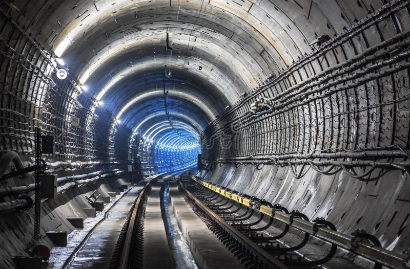 New subway tunnel stock photo. Image of pipe, industry - 61247058
