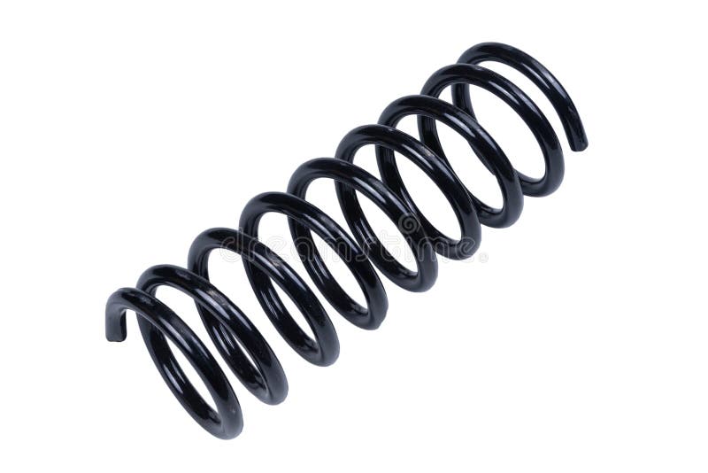 A New Suspension Spring in Black Colour, Isolated on White Background ...