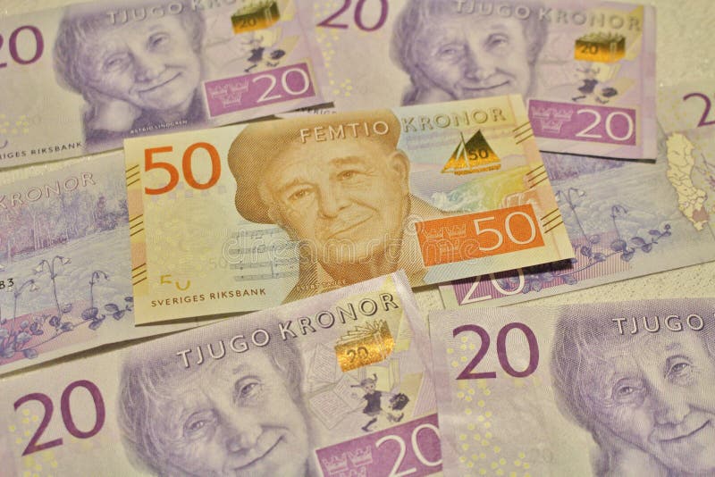 Swedish Kroner Notes & Coins Stock Photo - Image of sweden, macro: 32001706