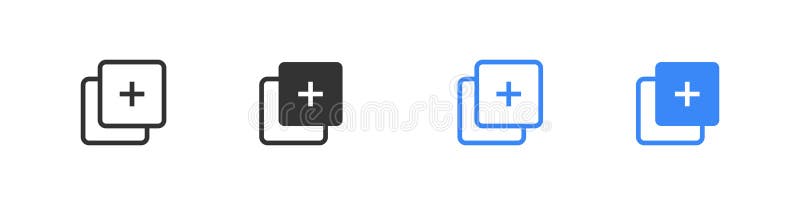 New Tab on Browser or Copy Icon. Set Web Button in Flat Style Stock ...