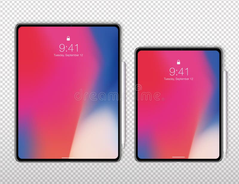 New Tablet Pro X Vector Illustration on Transparent Background Stock ...