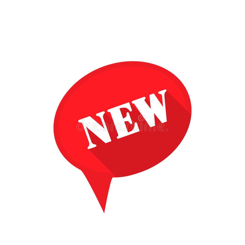 New Tag Red Color in Flat Style on Isolated White Background Stock ...