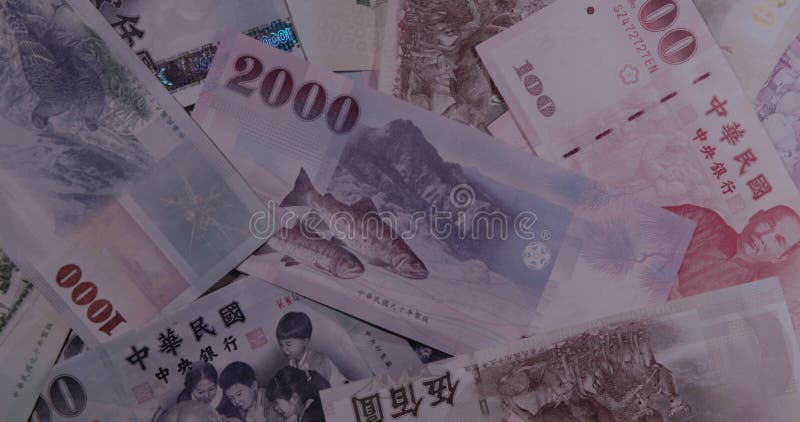 New Taiwan Dollar, Different Banknotes Stock Footage - Video of bank ...