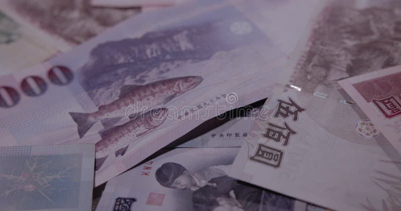 New Taiwan Dollar, Different Banknotes Stock Video - Video of world ...